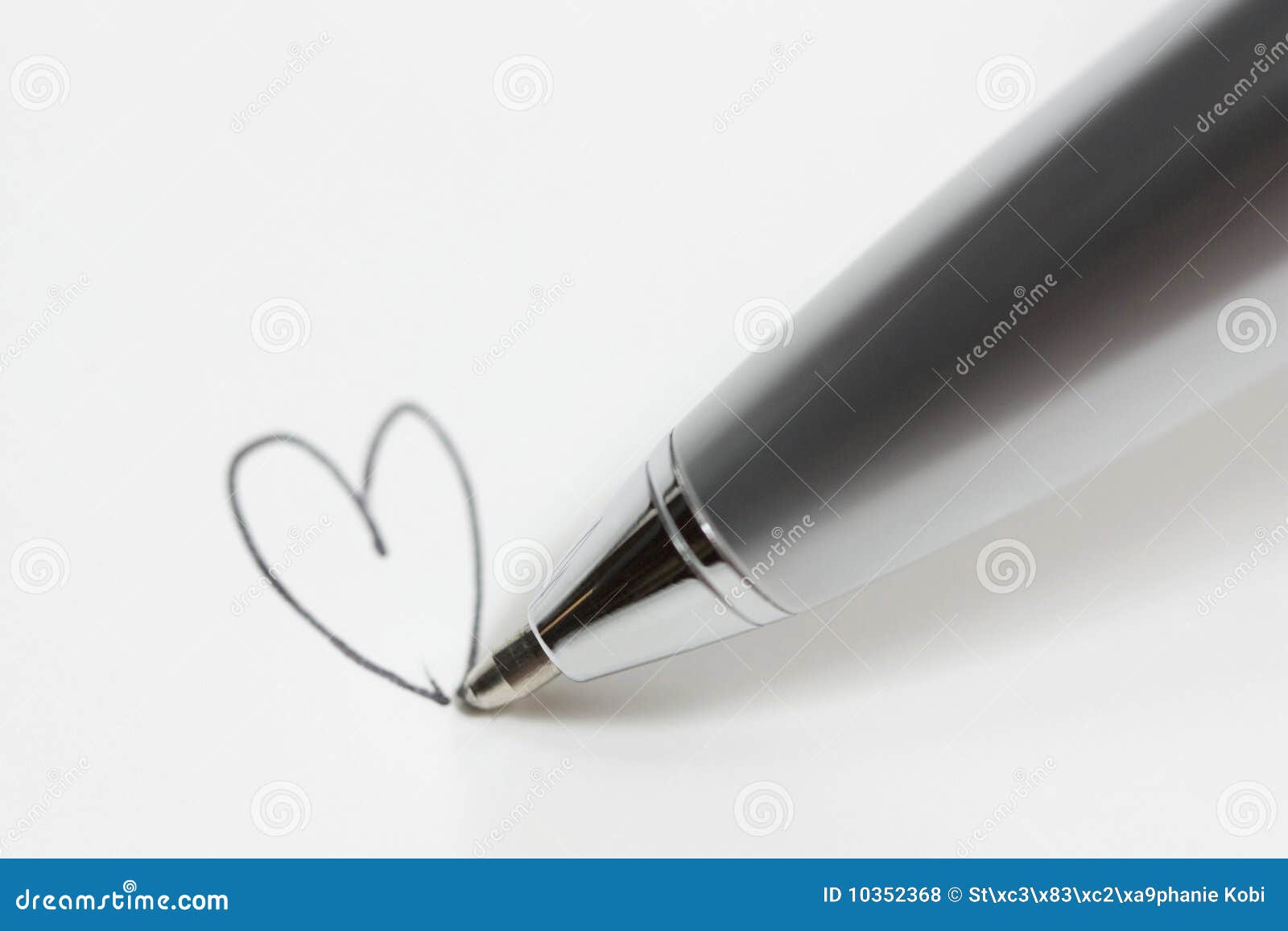 Pen drawing heart stock photo. Image of love, paper, friendship - 10352368
