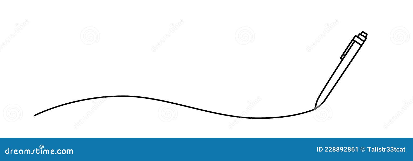 Pen Drawing a Line Doodle Hand Drawn with Thin Line Stock Vector ...