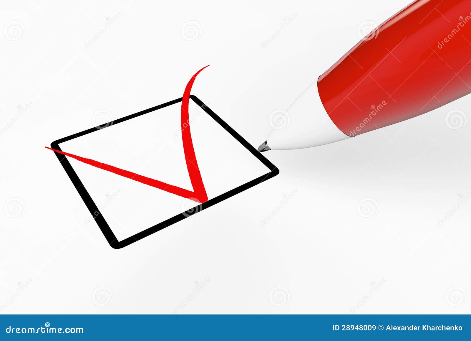 Pen Drawing Mark in Checkbox Stock Illustration - Illustration of ...