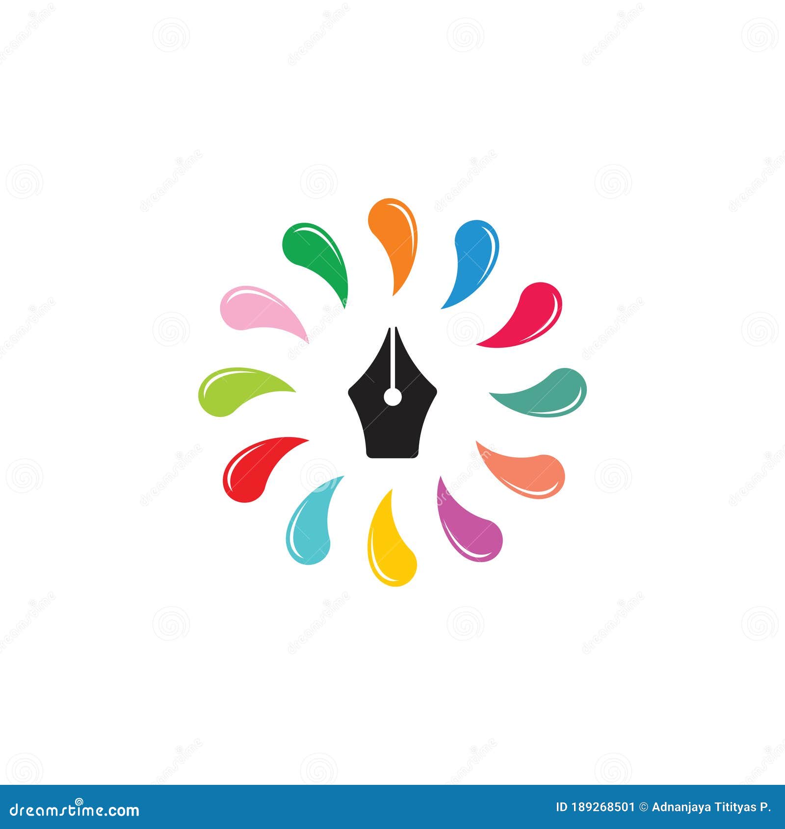 Pen Drawing Tool Colorful Watercolor Logo Vector Stock Vector ...