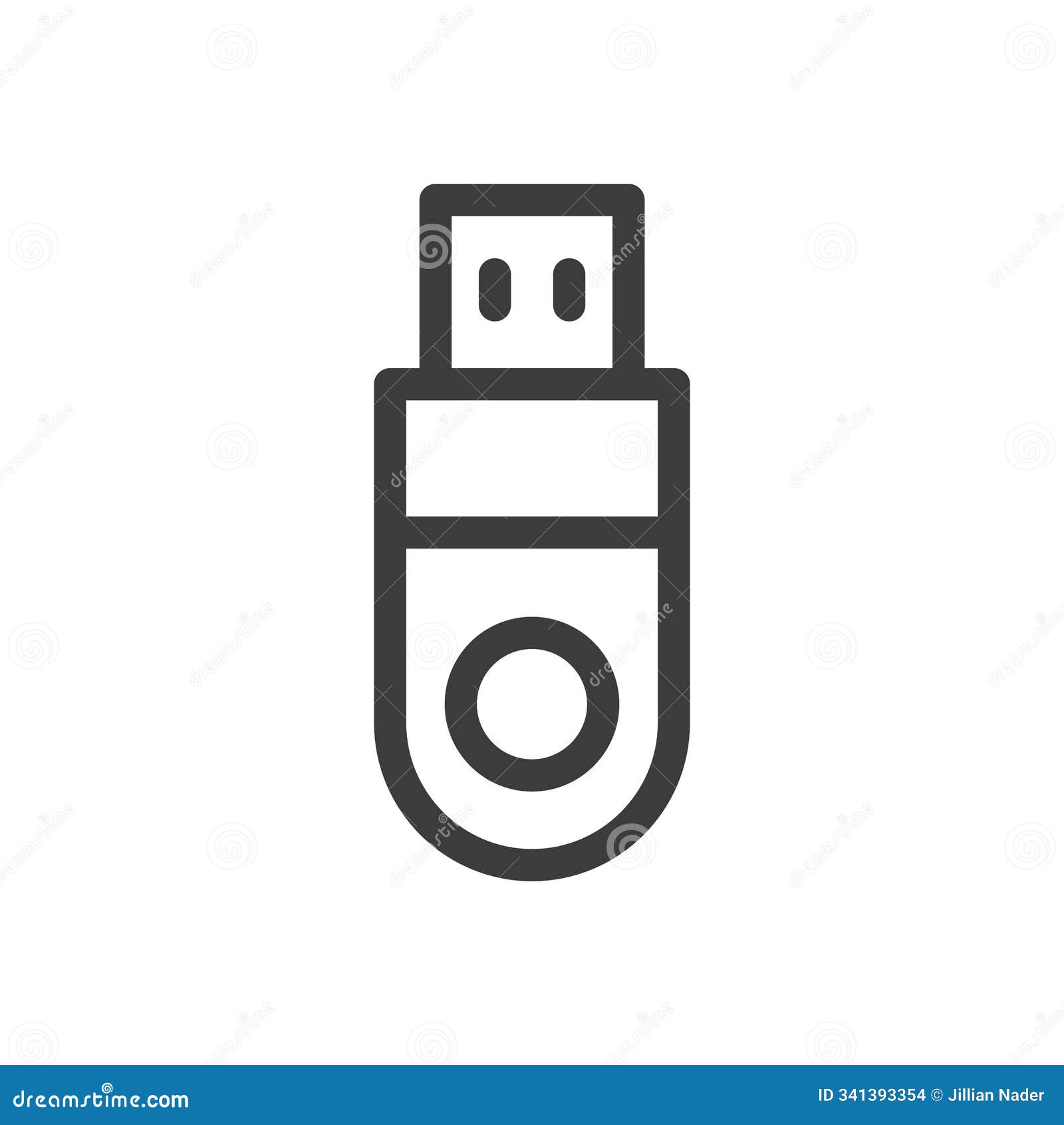 Pen Drive Icon Simple Outline Vector Logo Stock Vector - Illustration ...