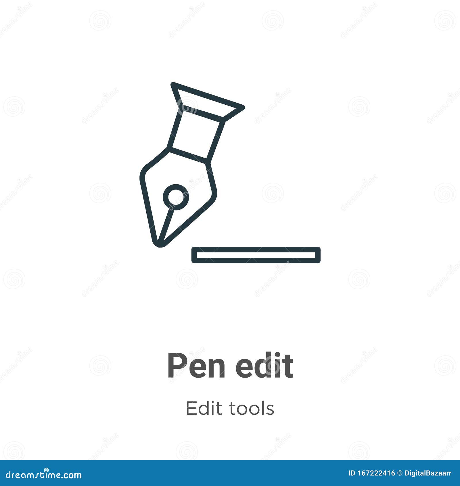 Pen Edit Outline Vector Icon. Thin Line Black Pen Edit Icon, Flat ...