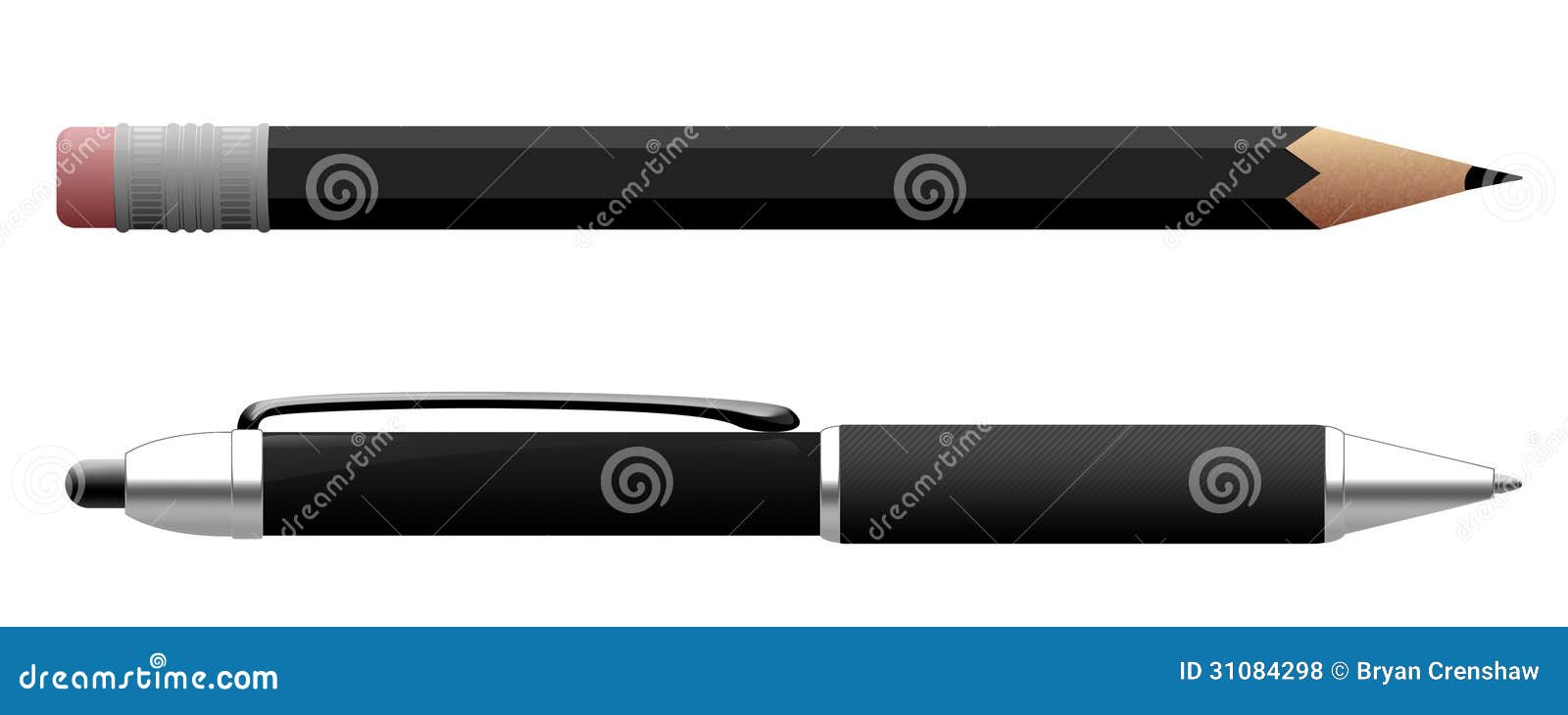 Pen en potlood stock illustratie. Illustration of ballpoint - 31084298