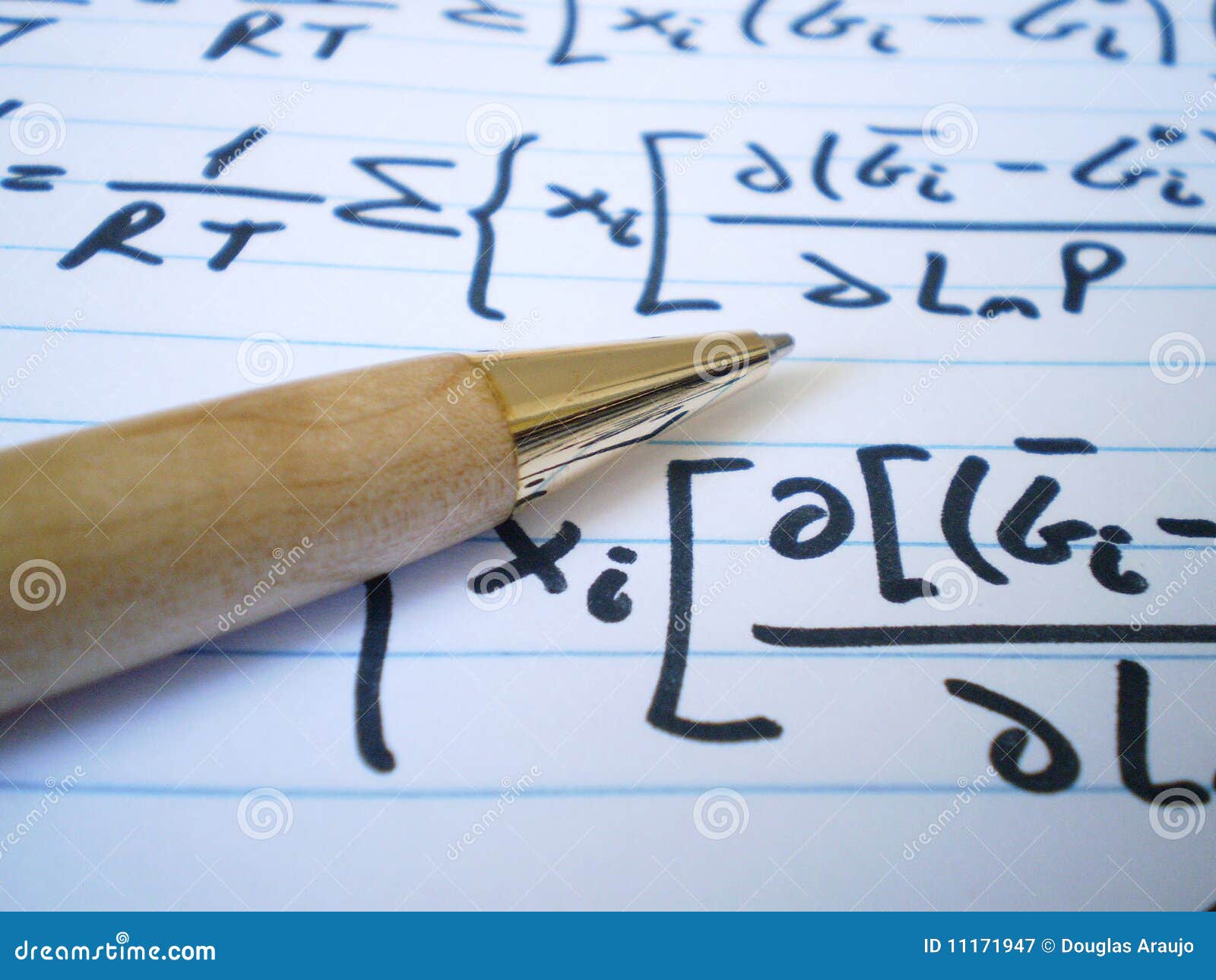 Pen and Equations stock image. Image of homework, handwriting - 11171947