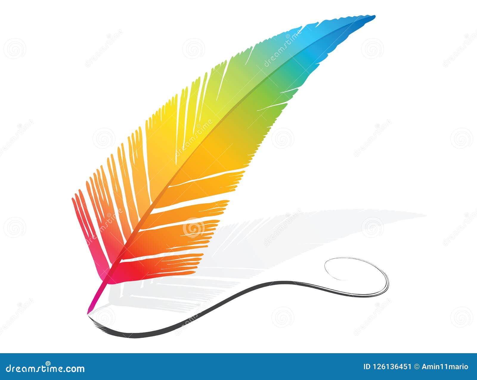 Rainbow Feather Drawing