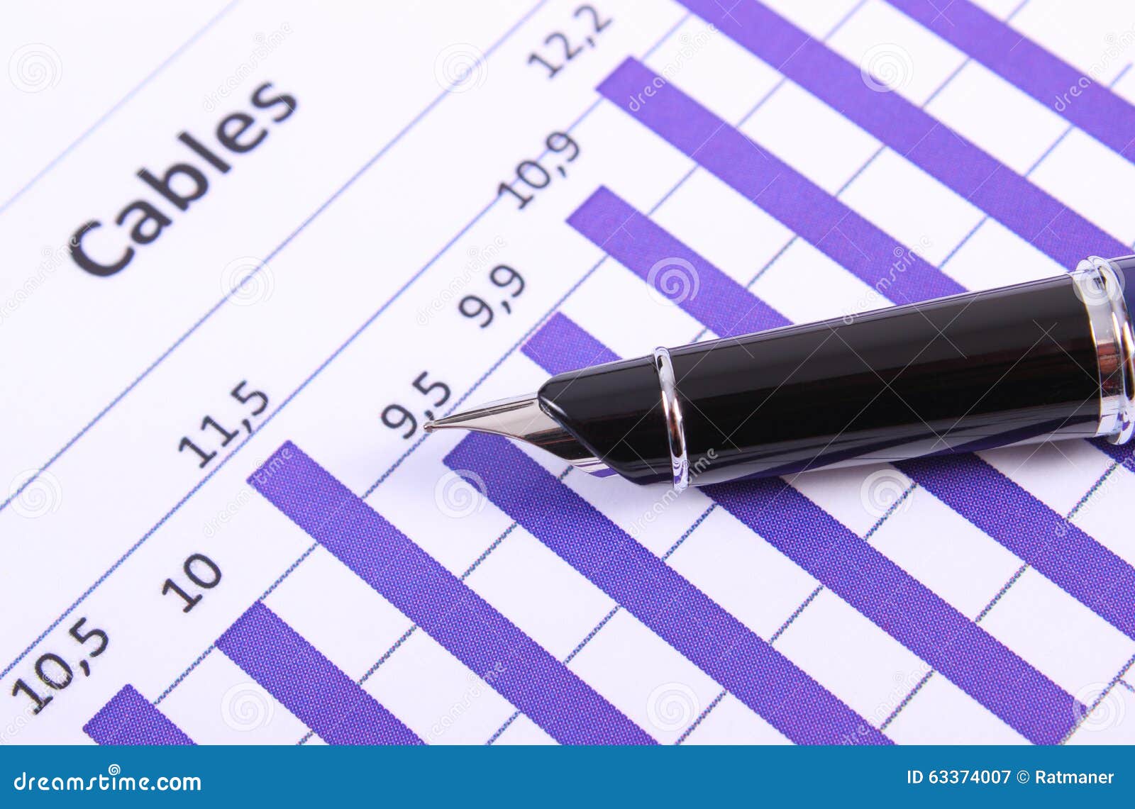 Pen on Financial Graph, Business Concept Stock Image - Image of ...