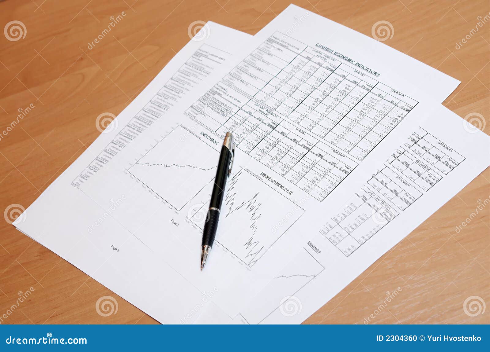 Pen on financial report stock photo. Image of close, chart - 2304360