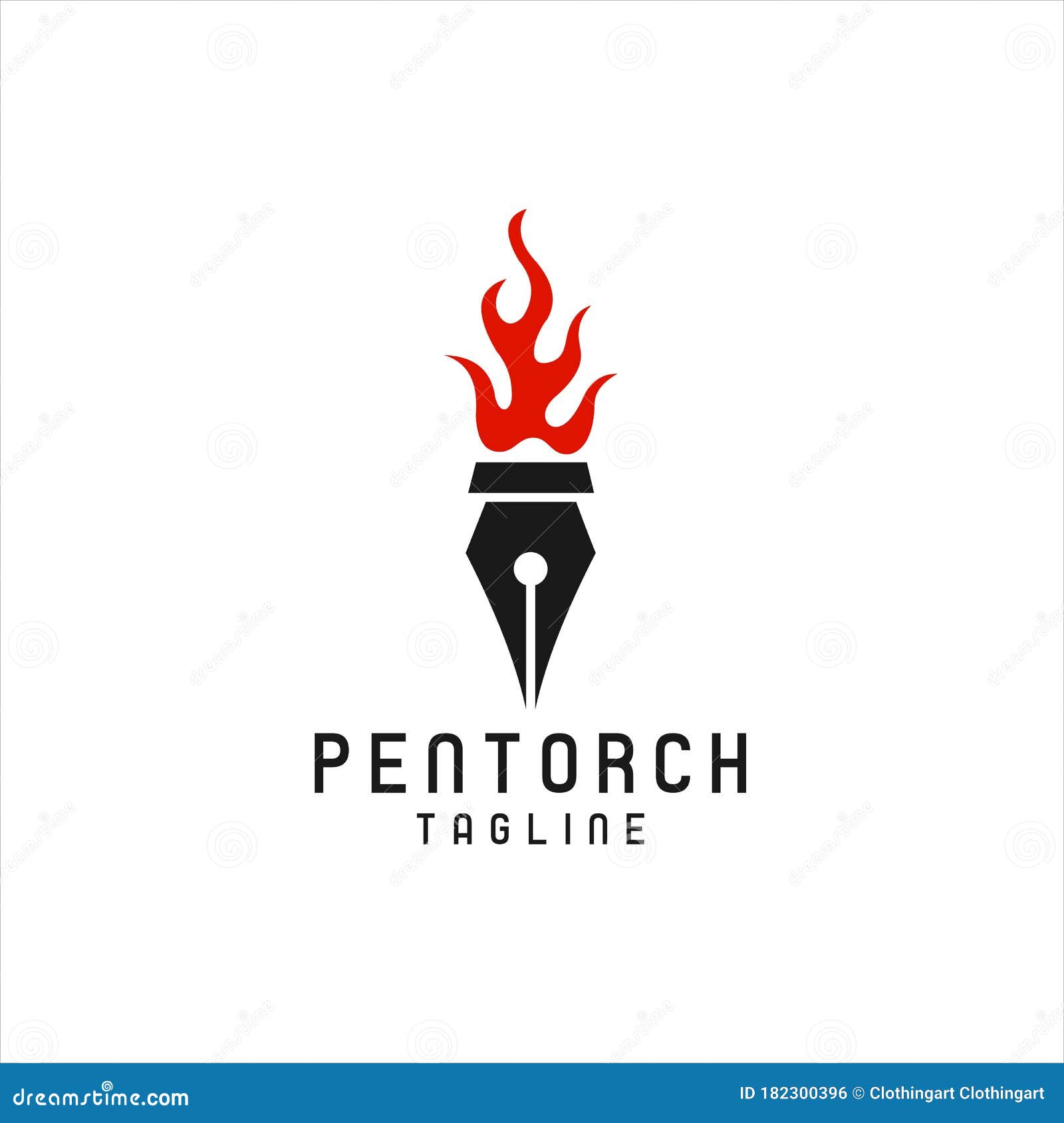 Pen Fire Vector Logo Design.flame, Icon, Symbol Stock Vector ...