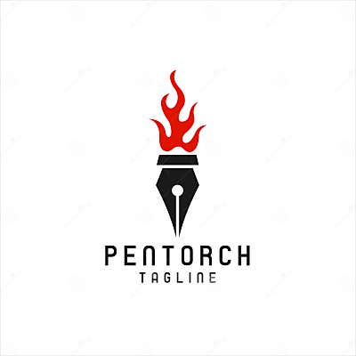 Pen Fire Vector Logo Design.flame, Icon, Symbol Stock Vector ...
