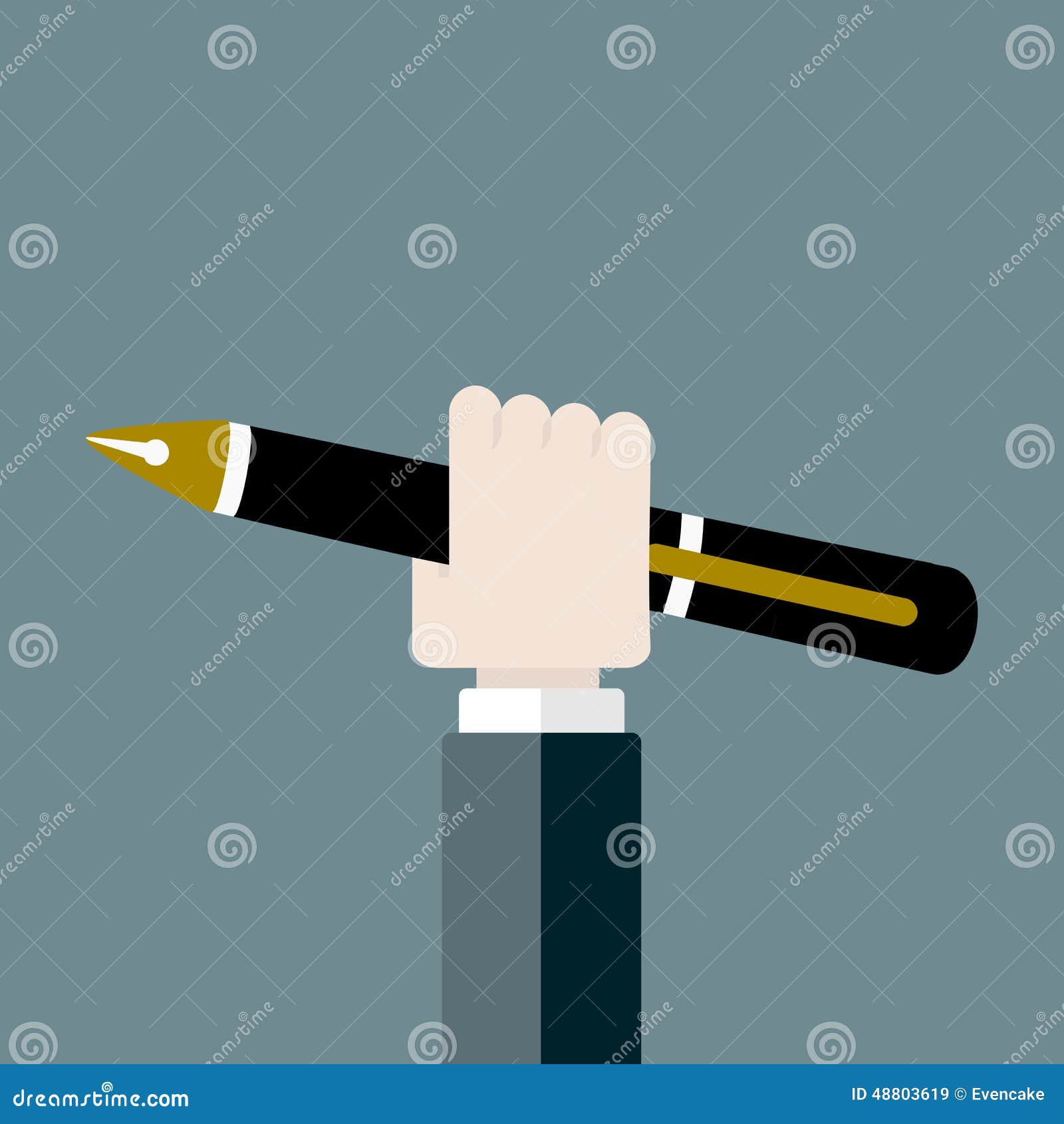 Cartoonist Holding Pencil Cartoon | CartoonDealer.com #84320459