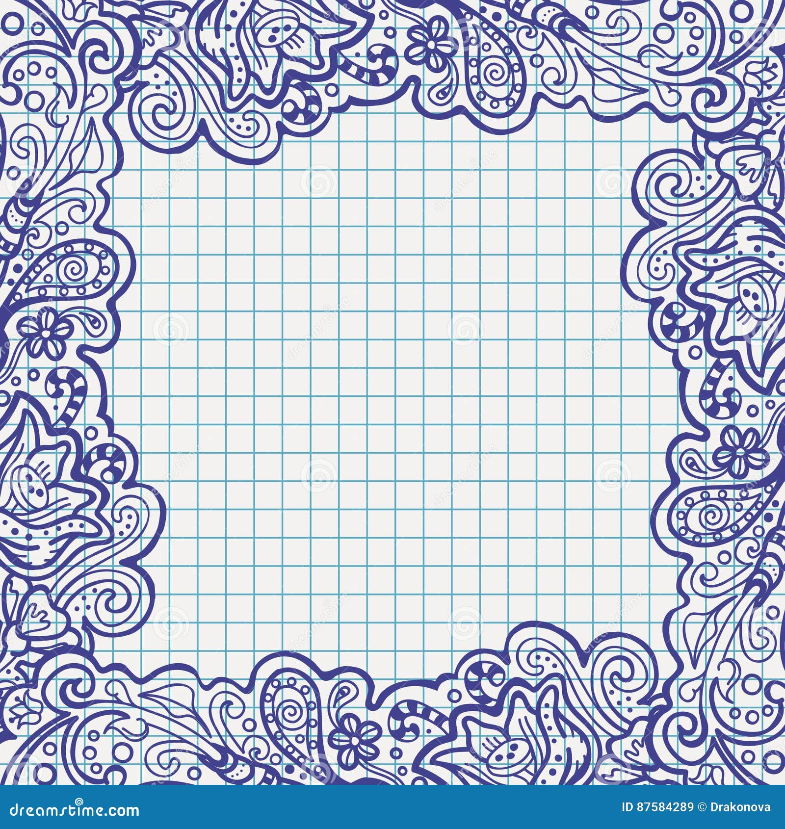 Pen floral frame stock vector. Illustration of frame - 87584289