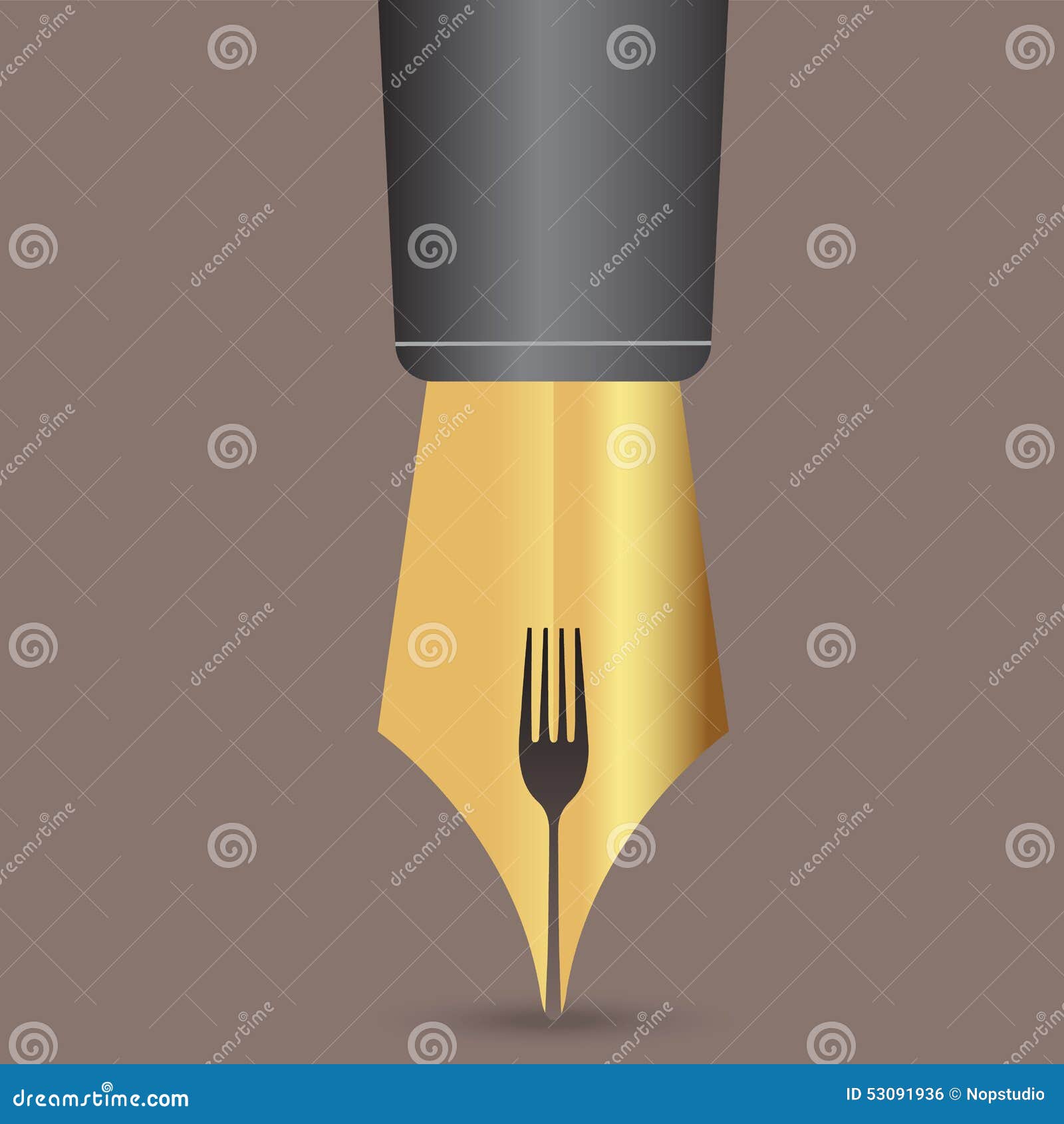 Pen and fork stock vector. Illustration of clerk, class - 53091936