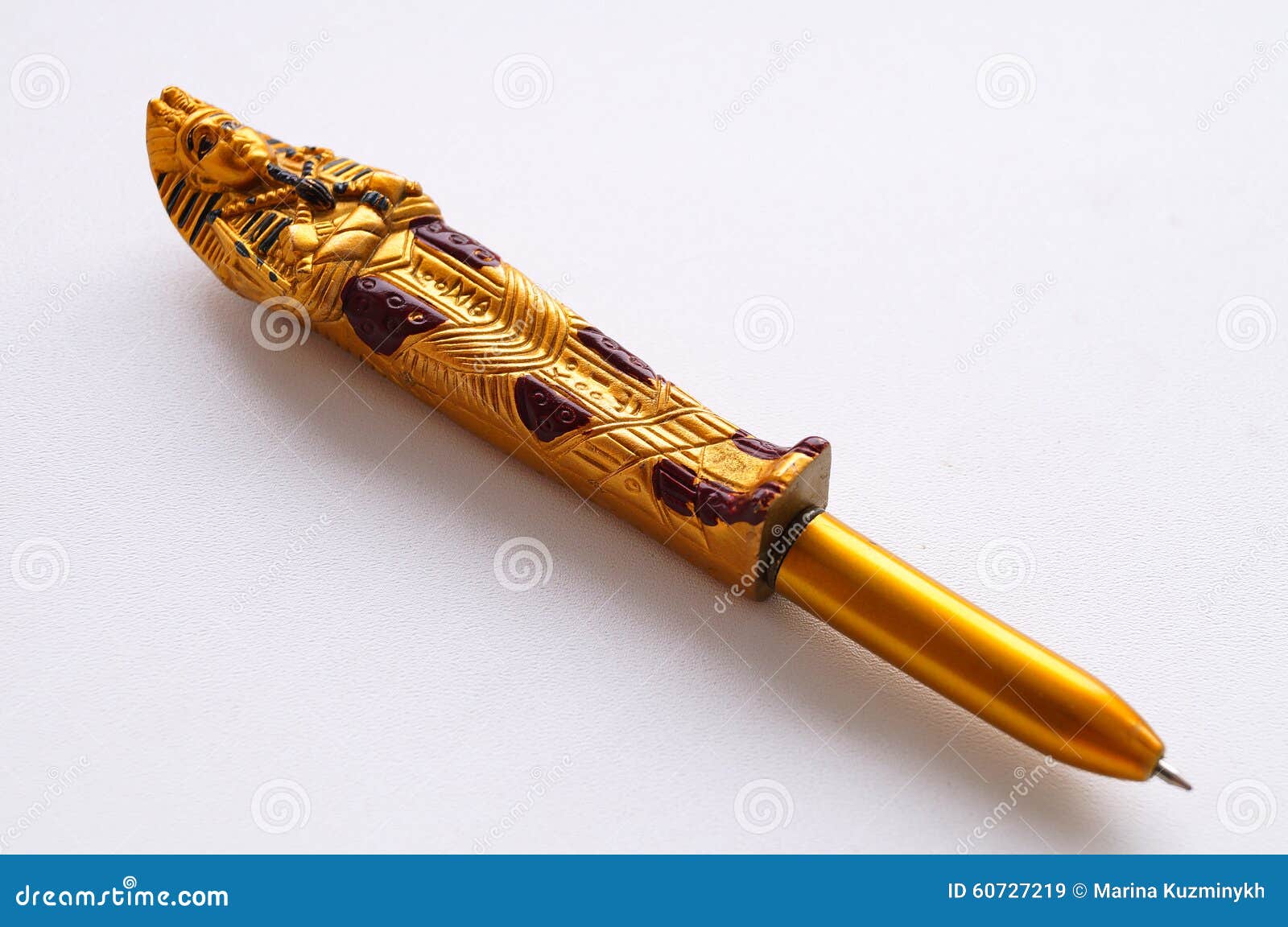 Pen in the Form of the Pharaoh Stock Image - Image of table, write ...