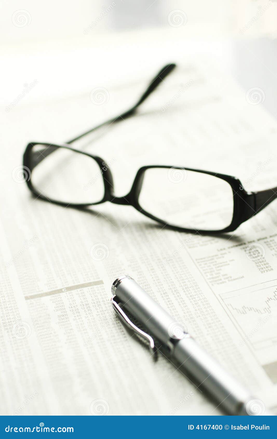 Pen and glasses stock photo. Image of news, data, reports - 4167400