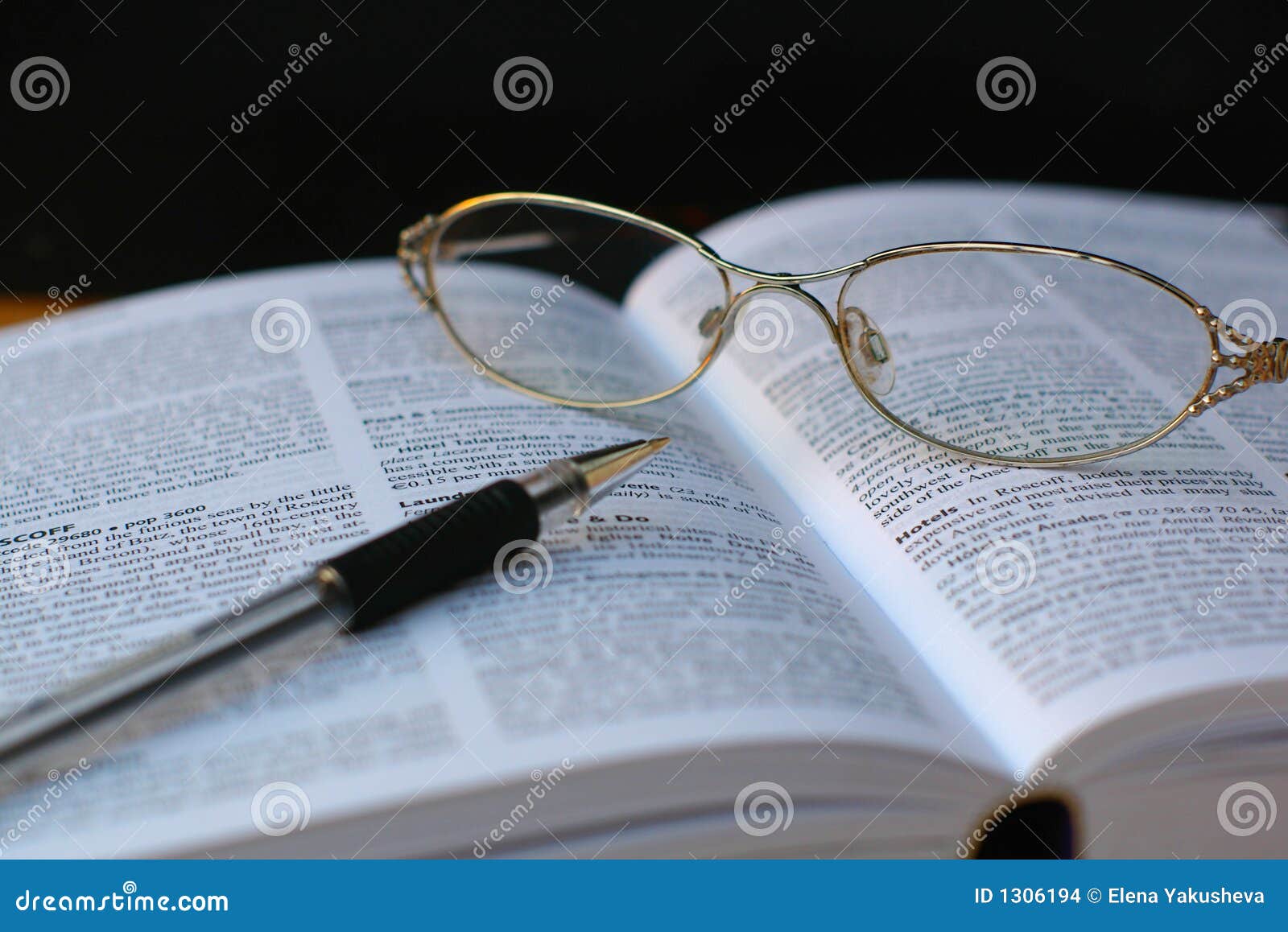 Pen and Glasses on Book Page Stock Photo - Image of legal, books: 1306194