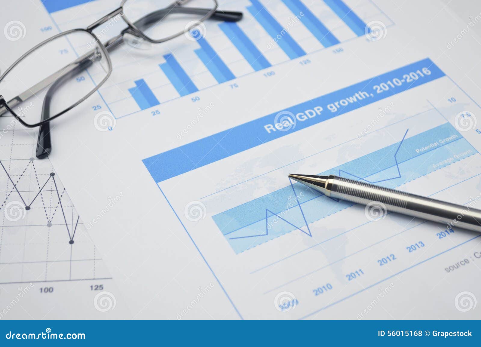 Pen And Glasses On Financial Chart And Graph, Accounting Background ...