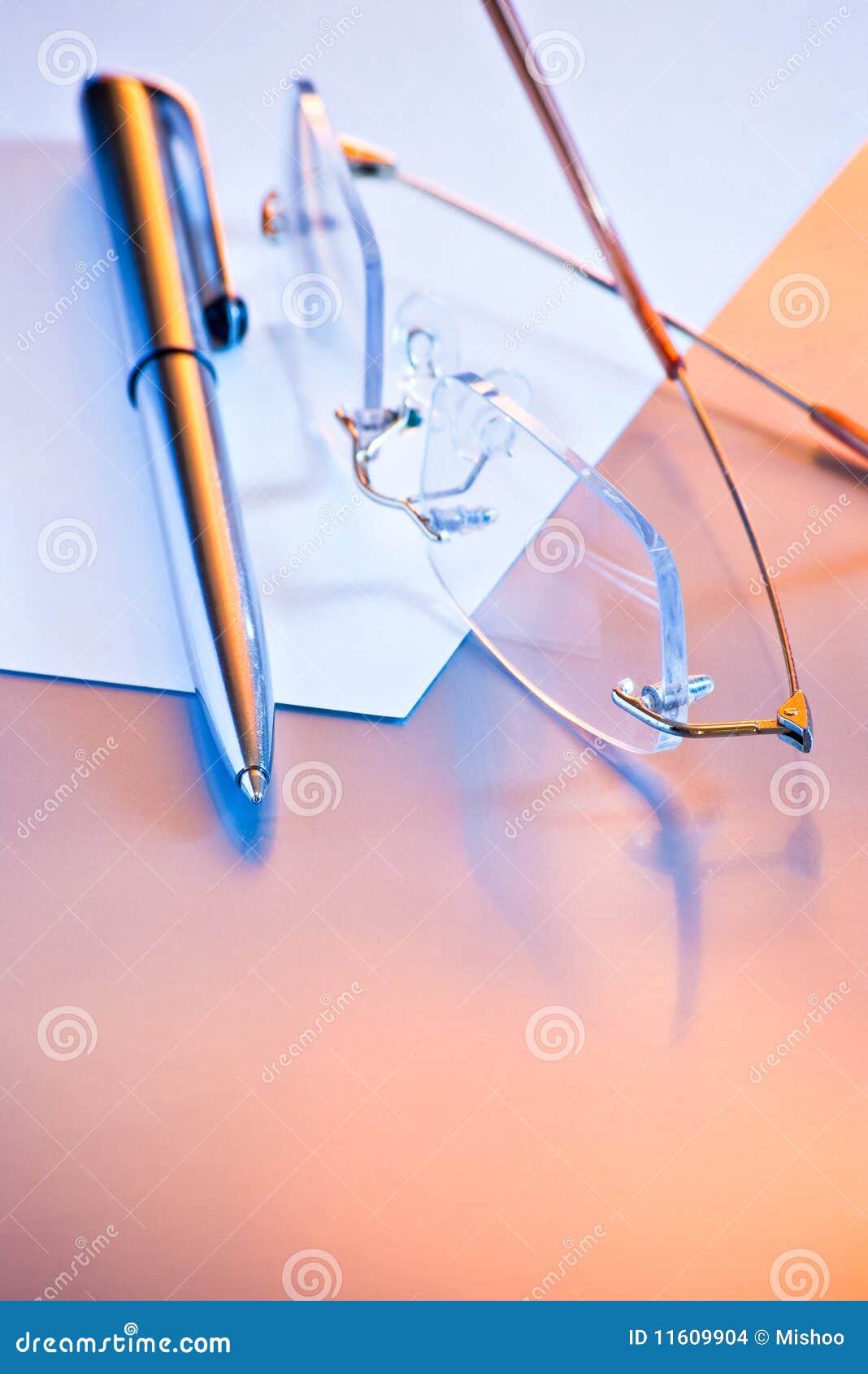 Pen and glasses on paper stock photo. Image of office - 11609904