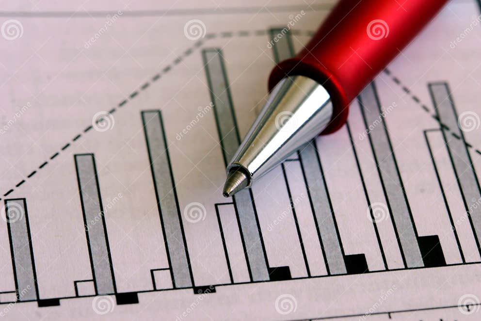 Pen and Graph stock photo. Image of presentation, incline - 2319854