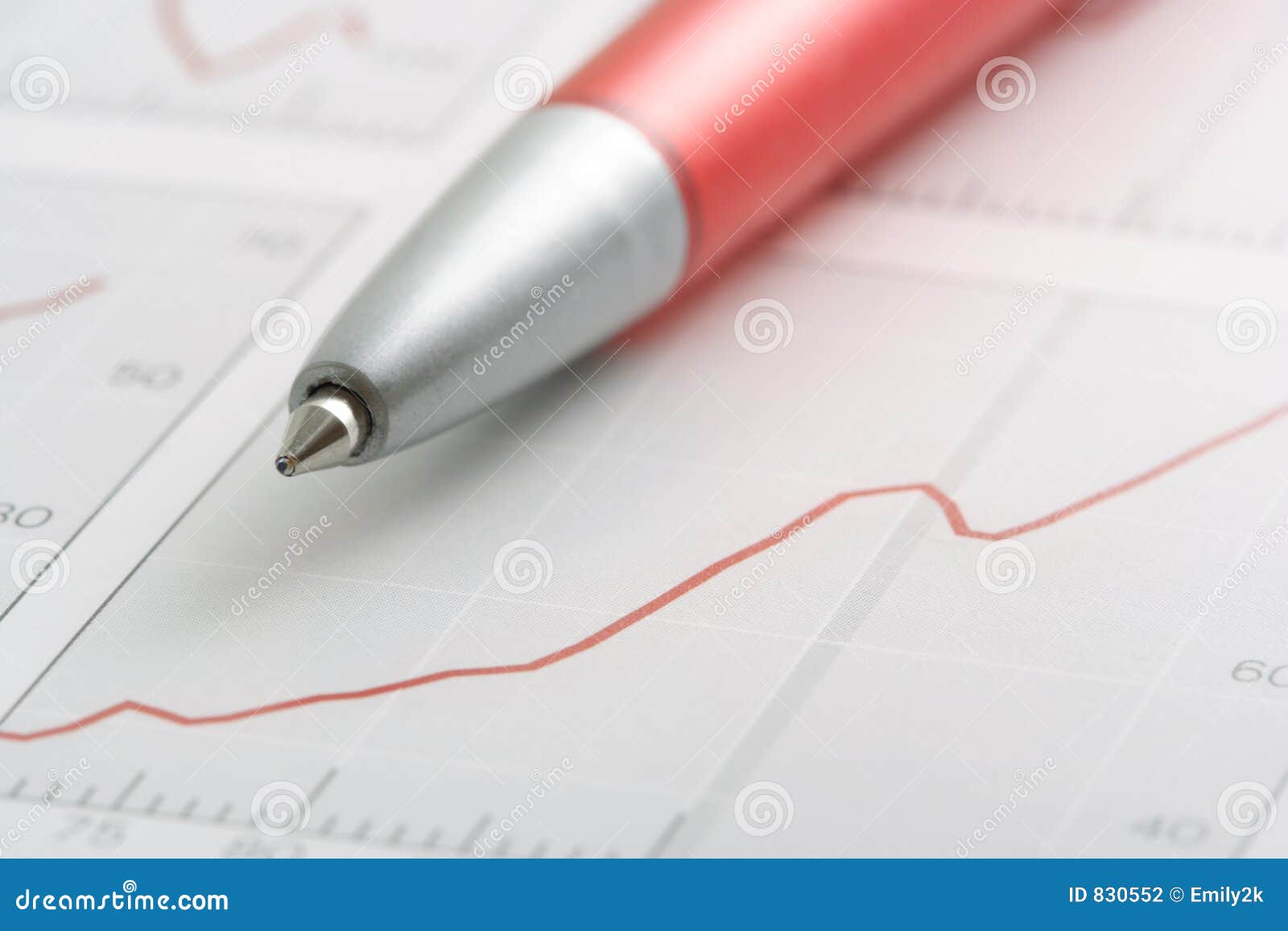 Pen on graph stock photo. Image of commerce, report, grow - 830552