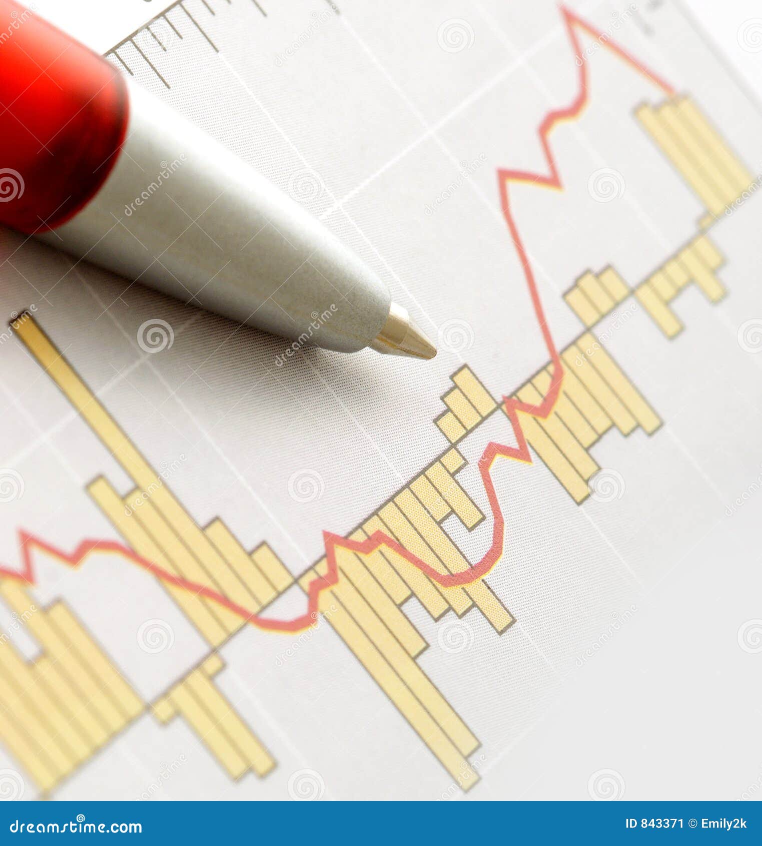 Pen on Graph stock image. Image of positive, macro, gain - 843371