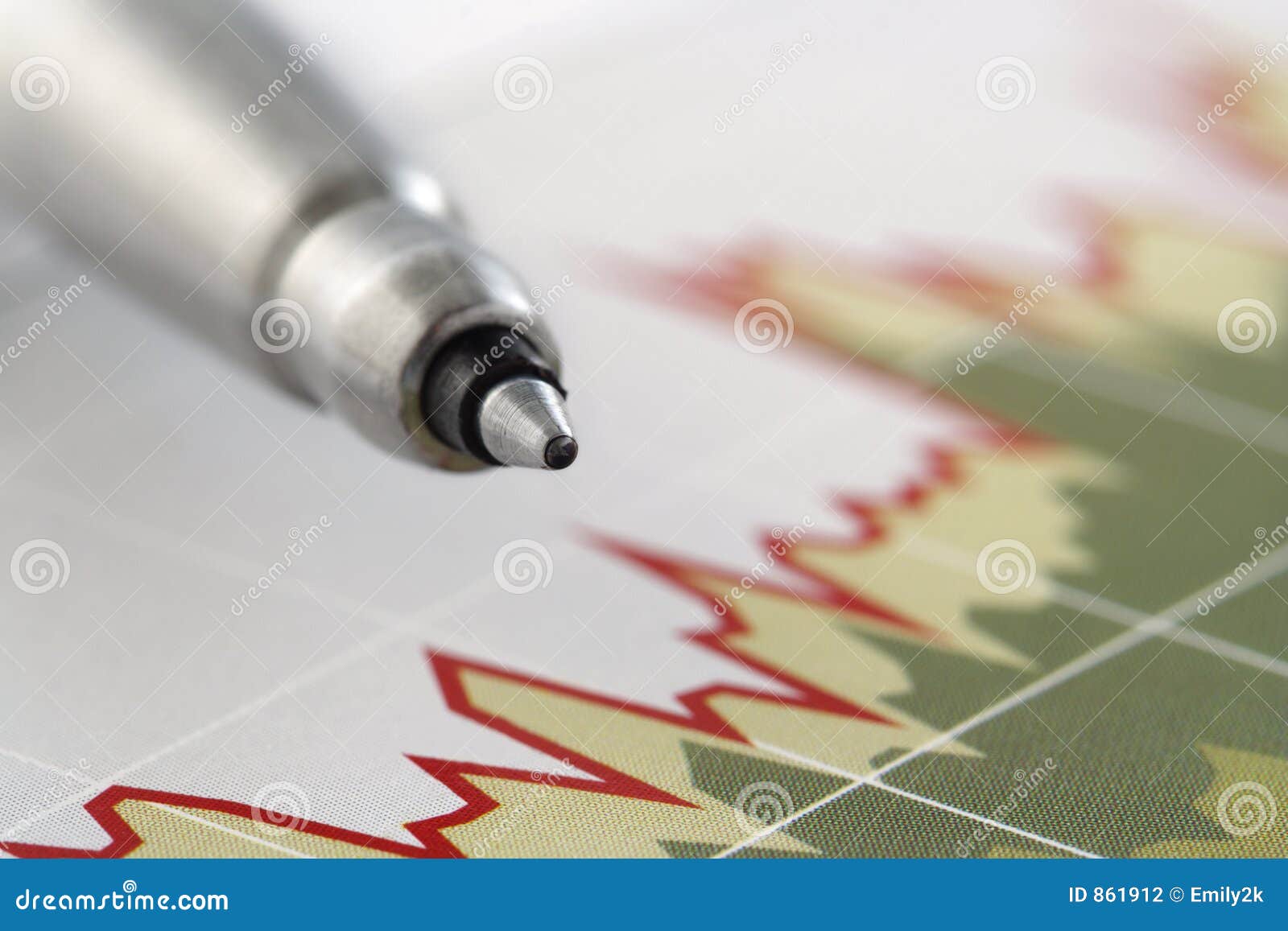 Pen on Graph stock photo. Image of close, finance, paper - 861912
