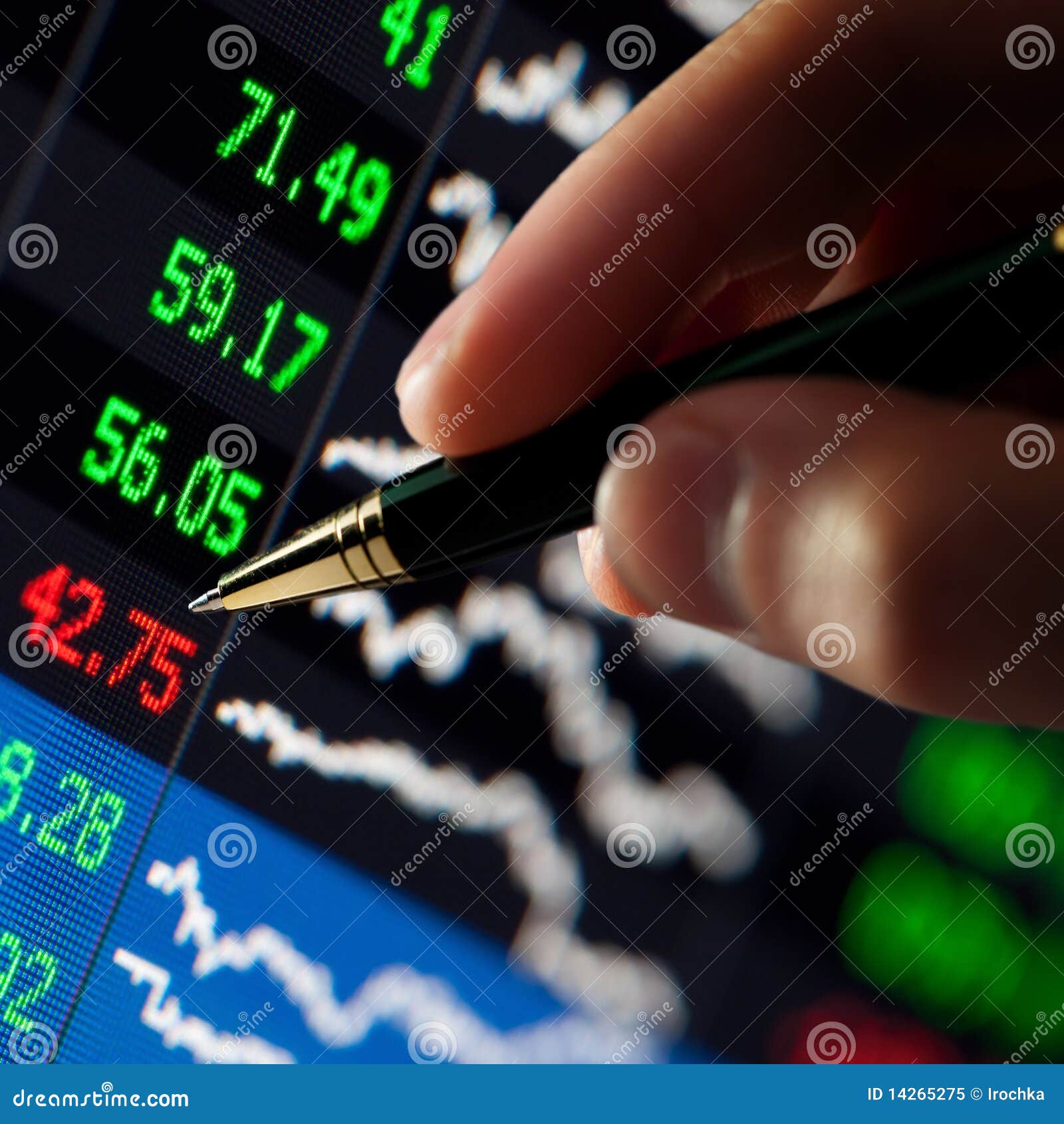 Pen in Hand Financial Chart Stock Image - Image of financial, charts ...
