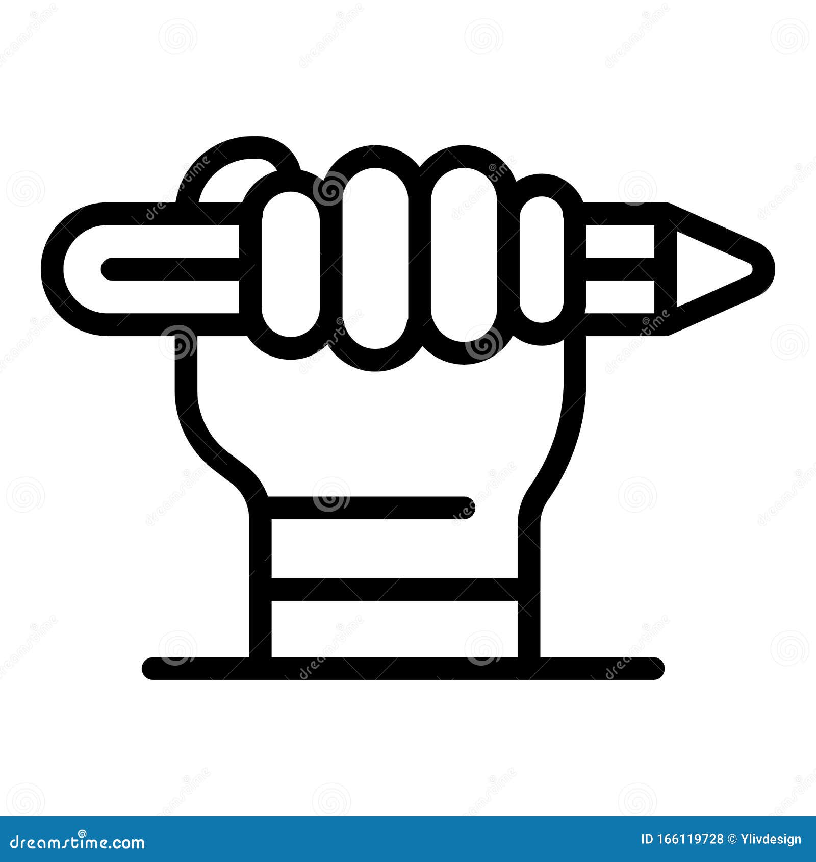 Pen in Hand Icon, Outline Style Stock Vector - Illustration of internet ...