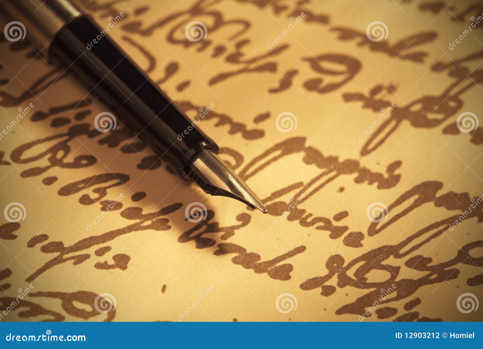 Pen on handwritten paper stock photo. Image of macro - 12903212