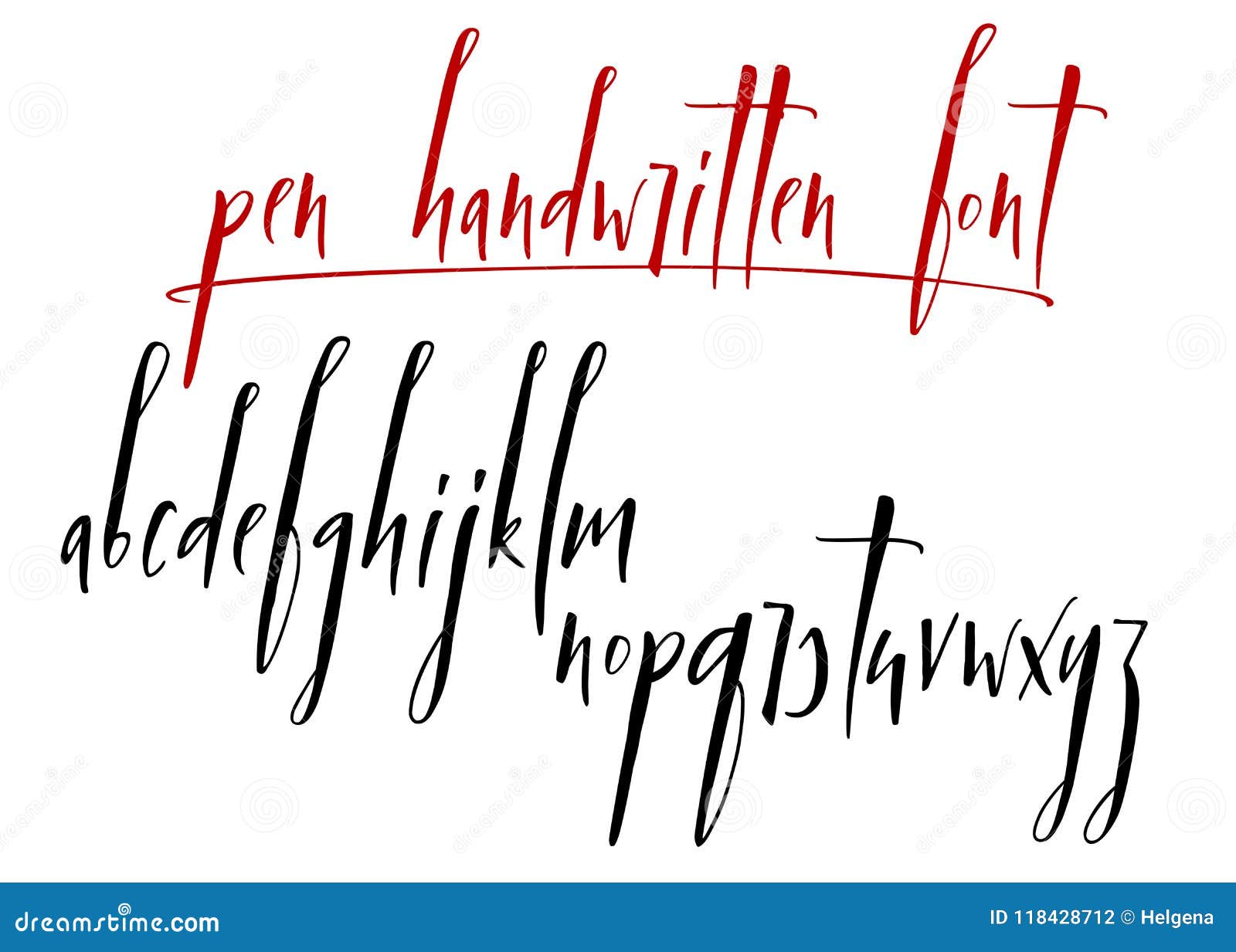 Pen Handwritten Vector Alphabet Stock Vector - Illustration of ...