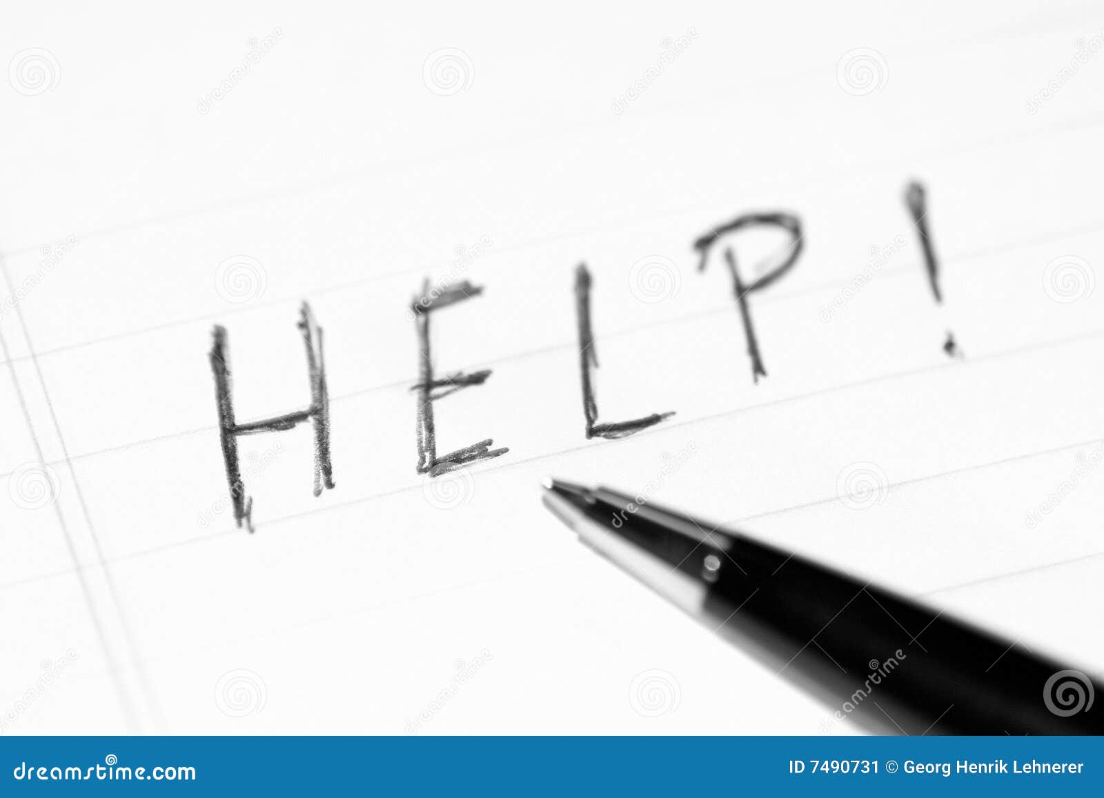 Pen Help Black White stock image. Image of exam, english - 7490731