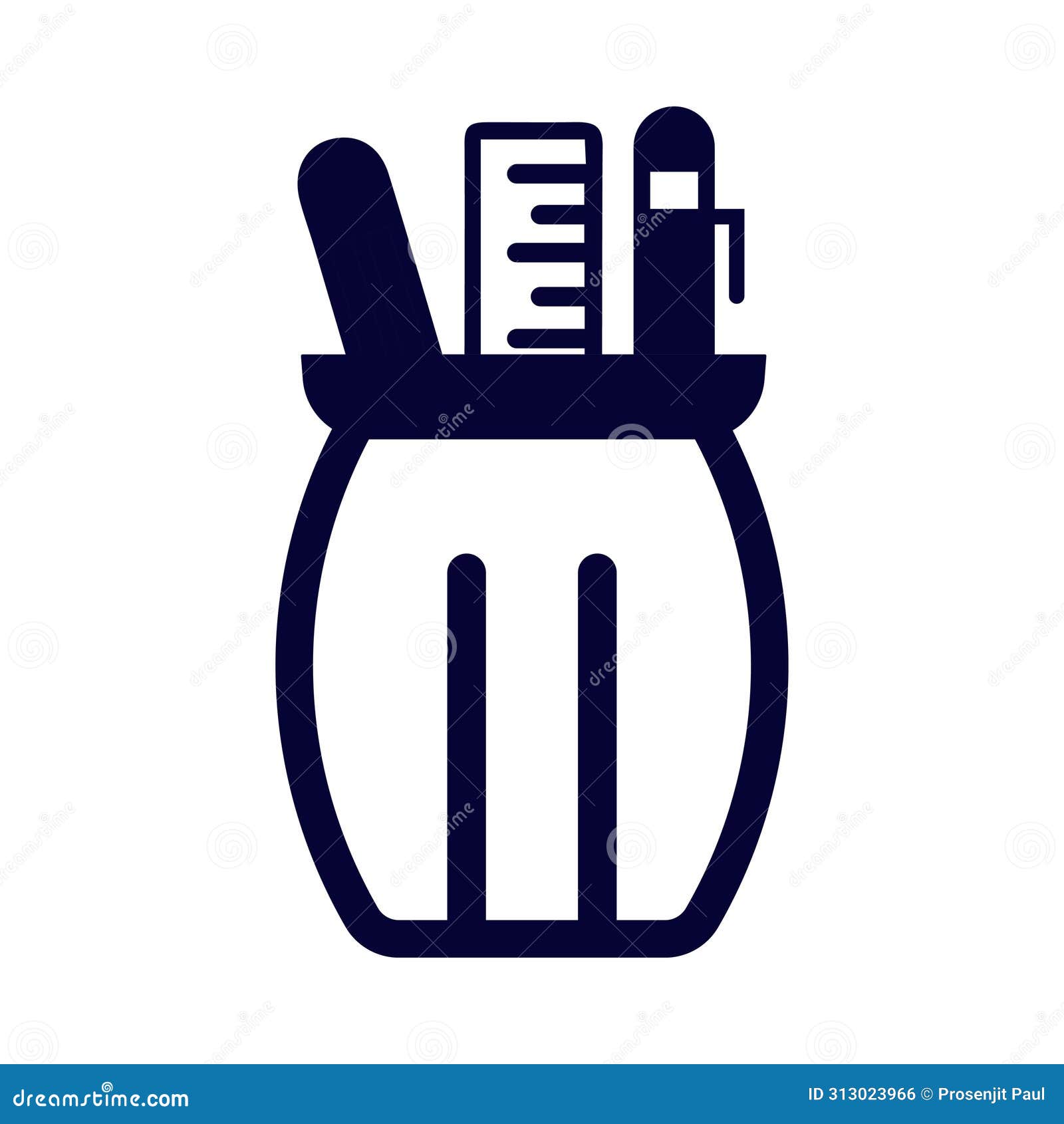 Pen, Holder, Scale, Pencil, Pot, Pen Pot, Ruler, Pen Holder Icon Stock ...