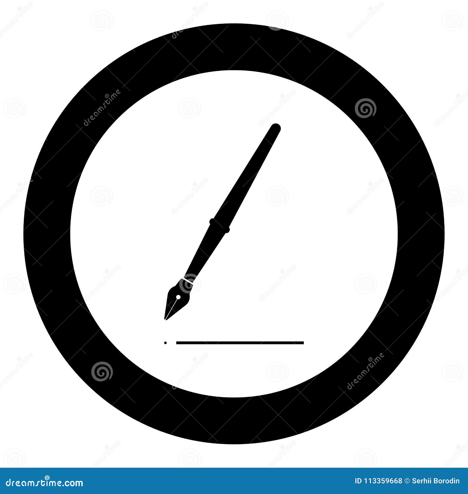 Pen Icon Black Color in Circle Stock Vector - Illustration of pointer ...