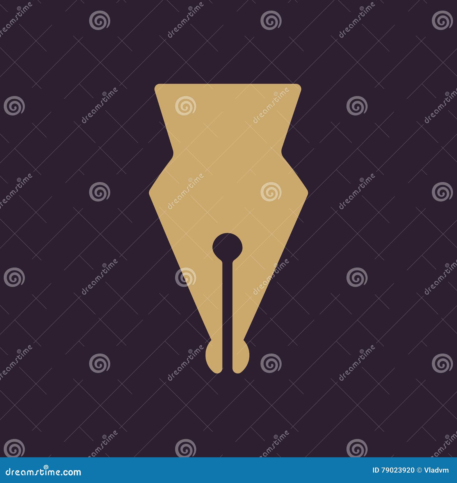 The Pen Icon. Fountain Pen Symbol Stock Illustration - Illustration of ...