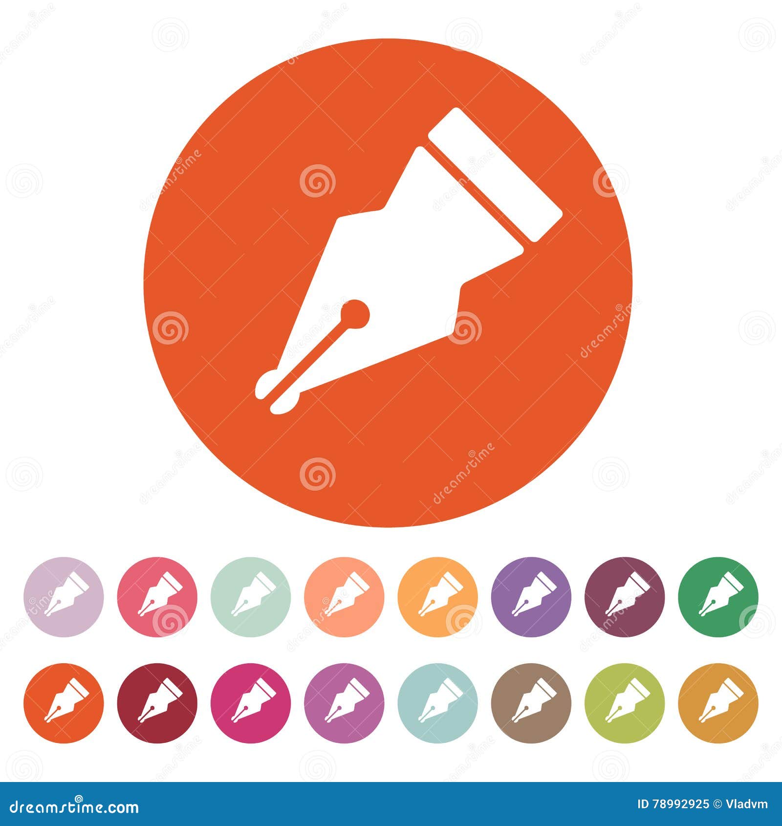 The Pen Icon. Fountain Pen Symbol Stock Vector - Illustration of ...
