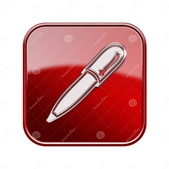Pen icon glossy red. stock illustration. Illustration of line - 294459529