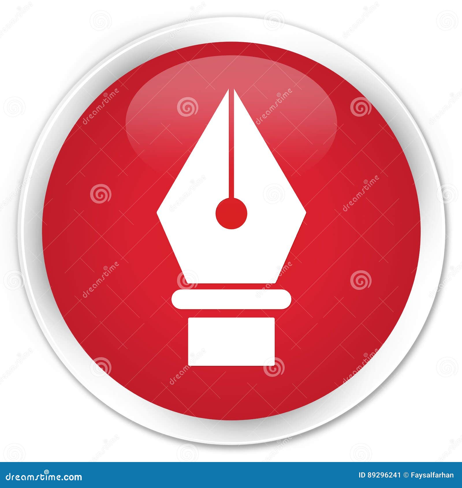 Pen Icon Premium Red Round Button Stock Illustration - Illustration of ...