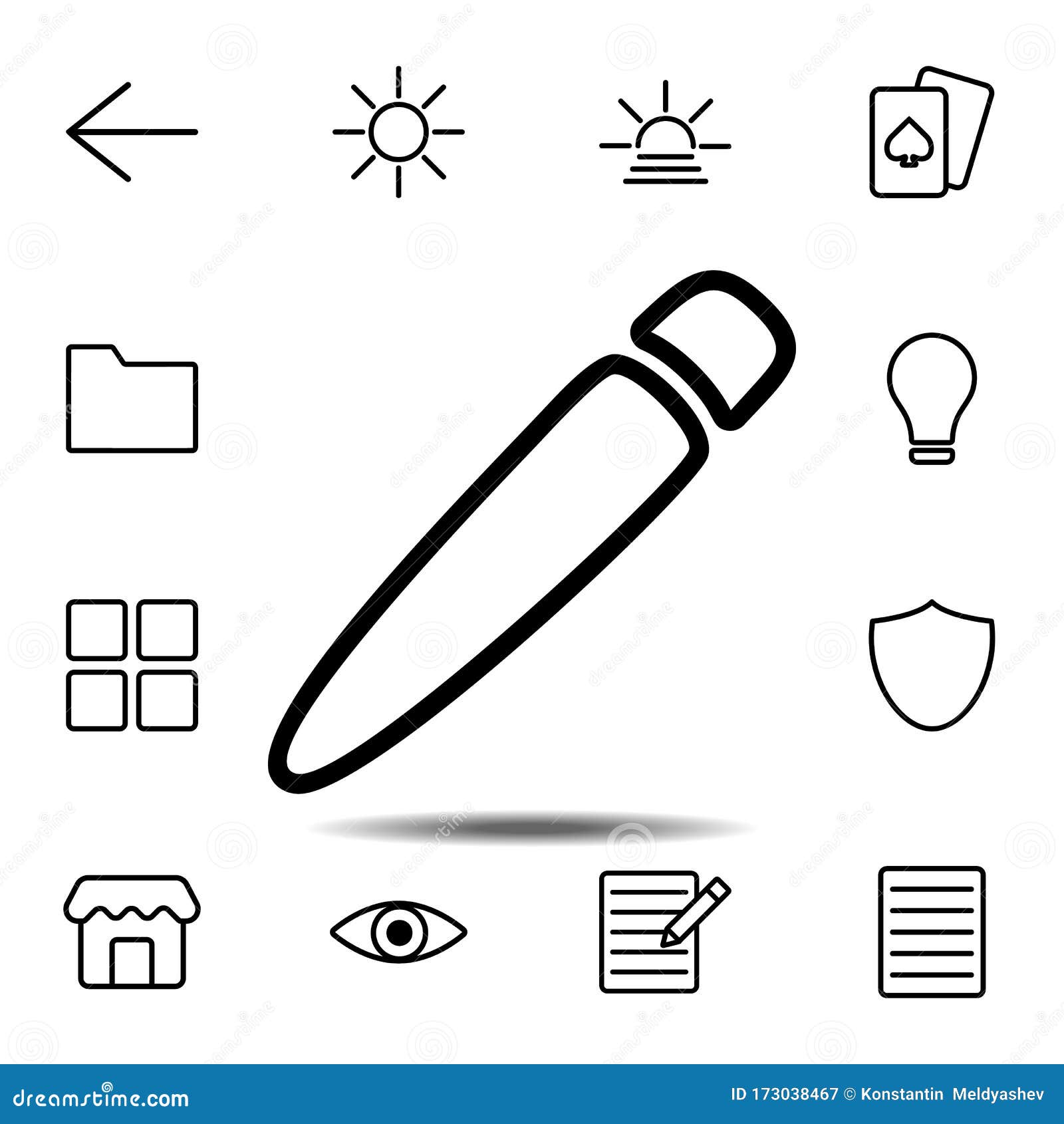 Pen Icon. Simple Thin Line, Outline Vector Element of Minimalistic, Web Icons Set for UI and UX ...
