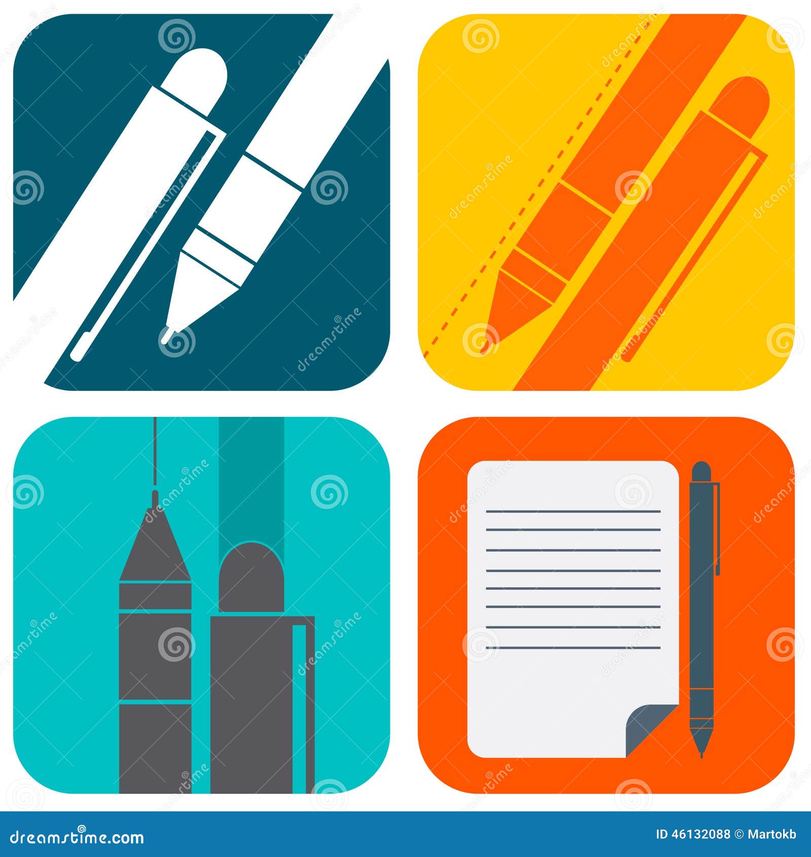 Pen icon vector color stock vector. Illustration of white - 46132088