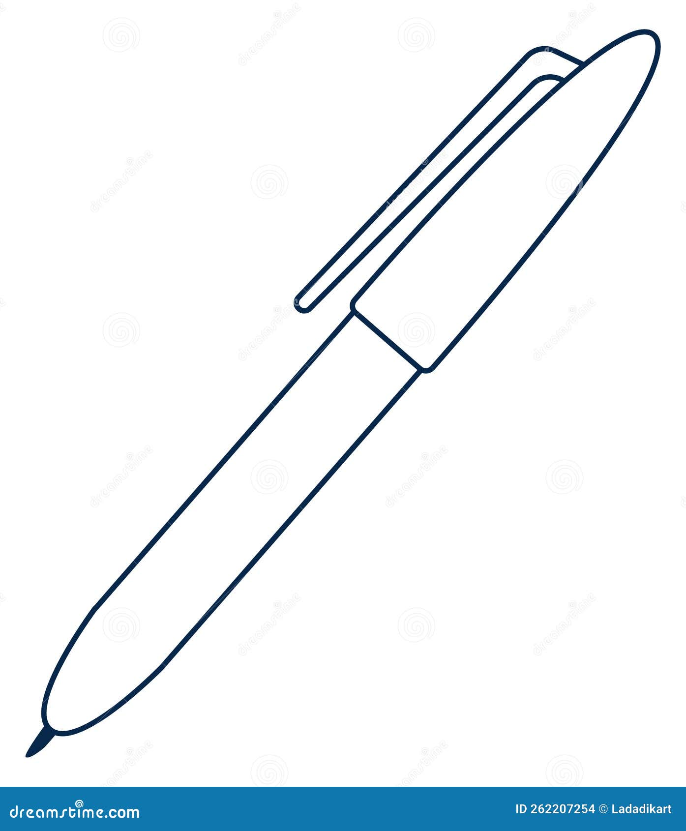 Pen Icon. Writing Tool Black Line Sign Stock Vector - Illustration of ...