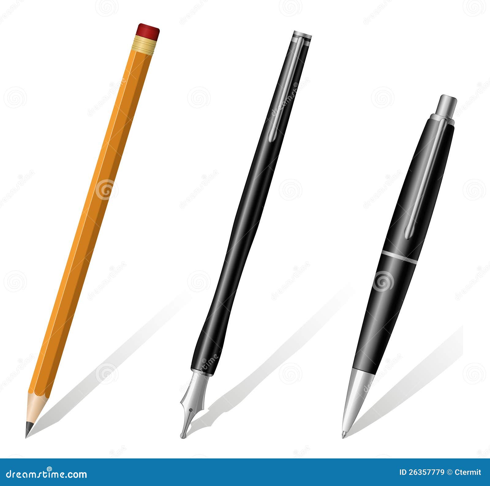 Pen icons stock vector. Illustration of plastic, pencil - 26357779