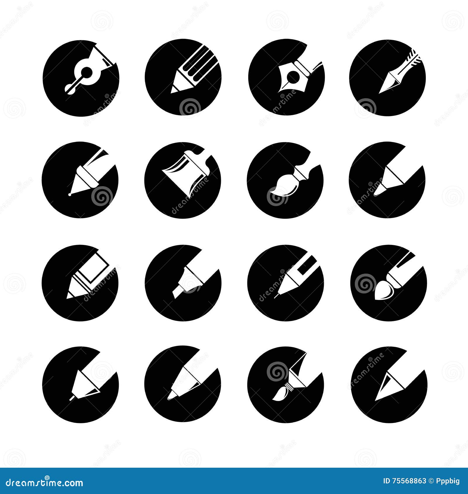 Pen icons stock illustration. Illustration of collection - 75568863