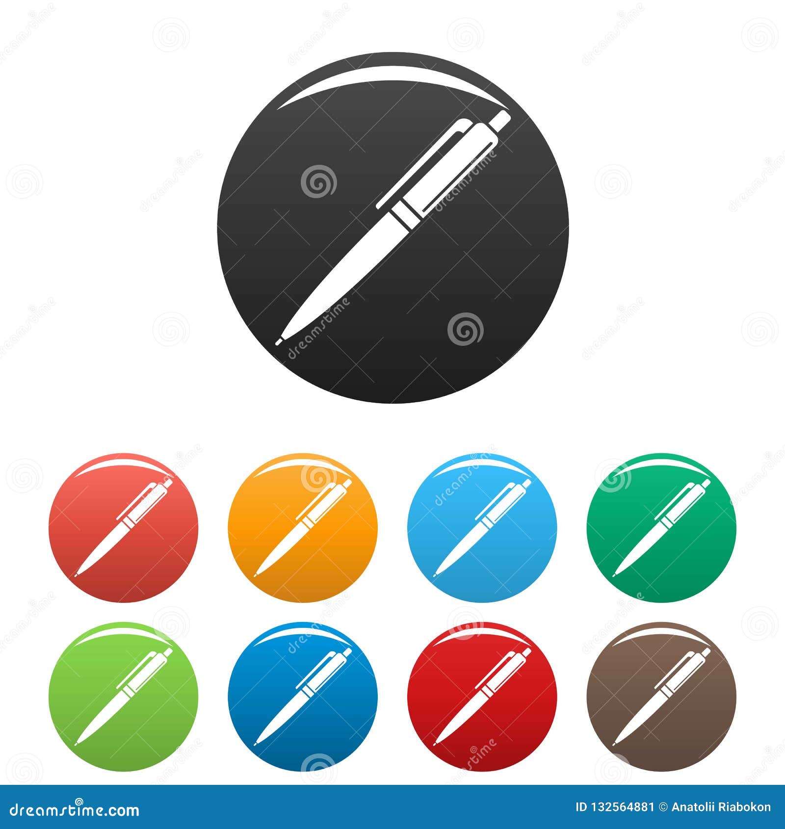 Pen icons set color stock vector. Illustration of finance - 132564881