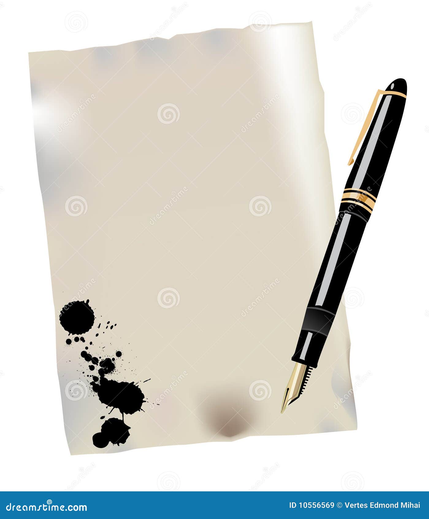 Pen illustration stock vector. Illustration of write - 10556569