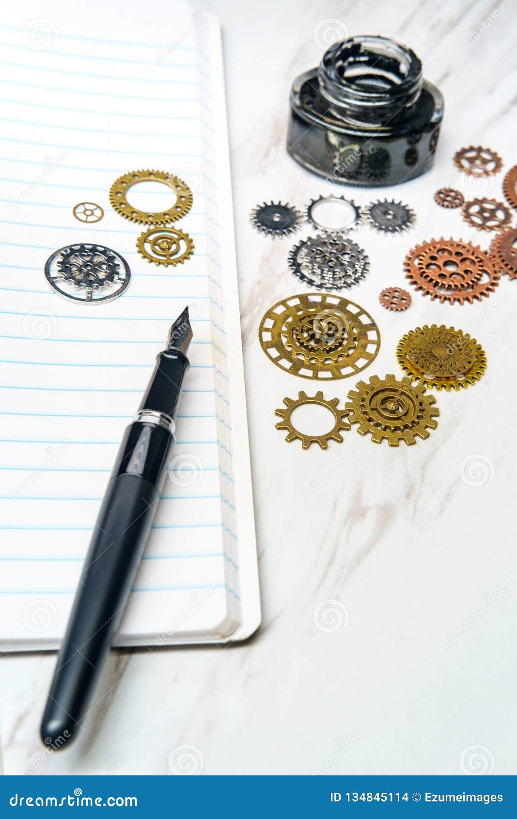 Pen Ink Gears Creativity stock photo. Image of storming - 134845114