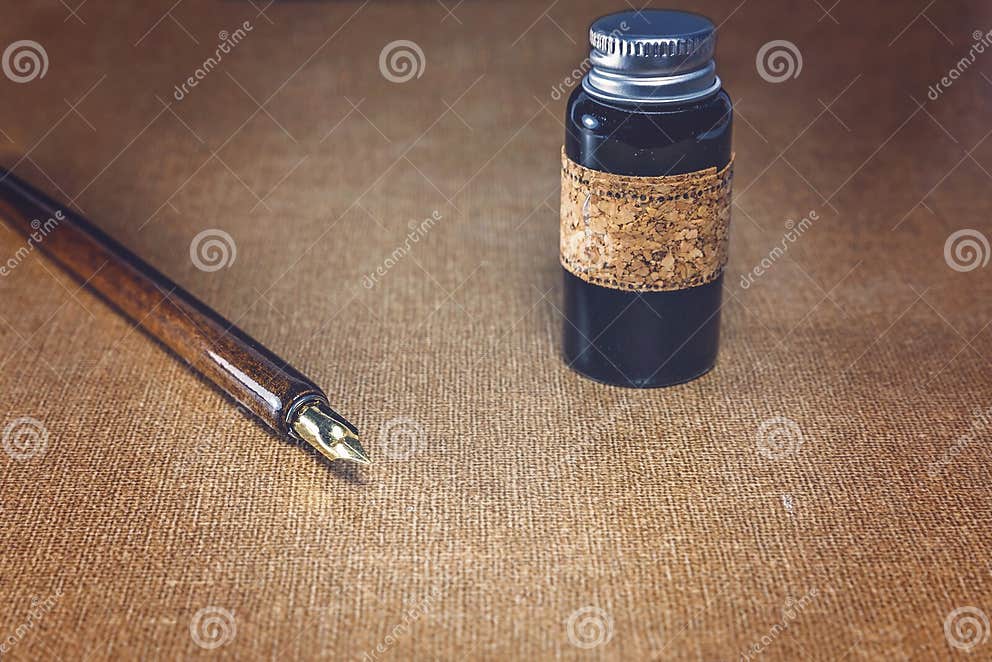 Pen and ink jar stock photo. Image of gift, office, note - 67900736