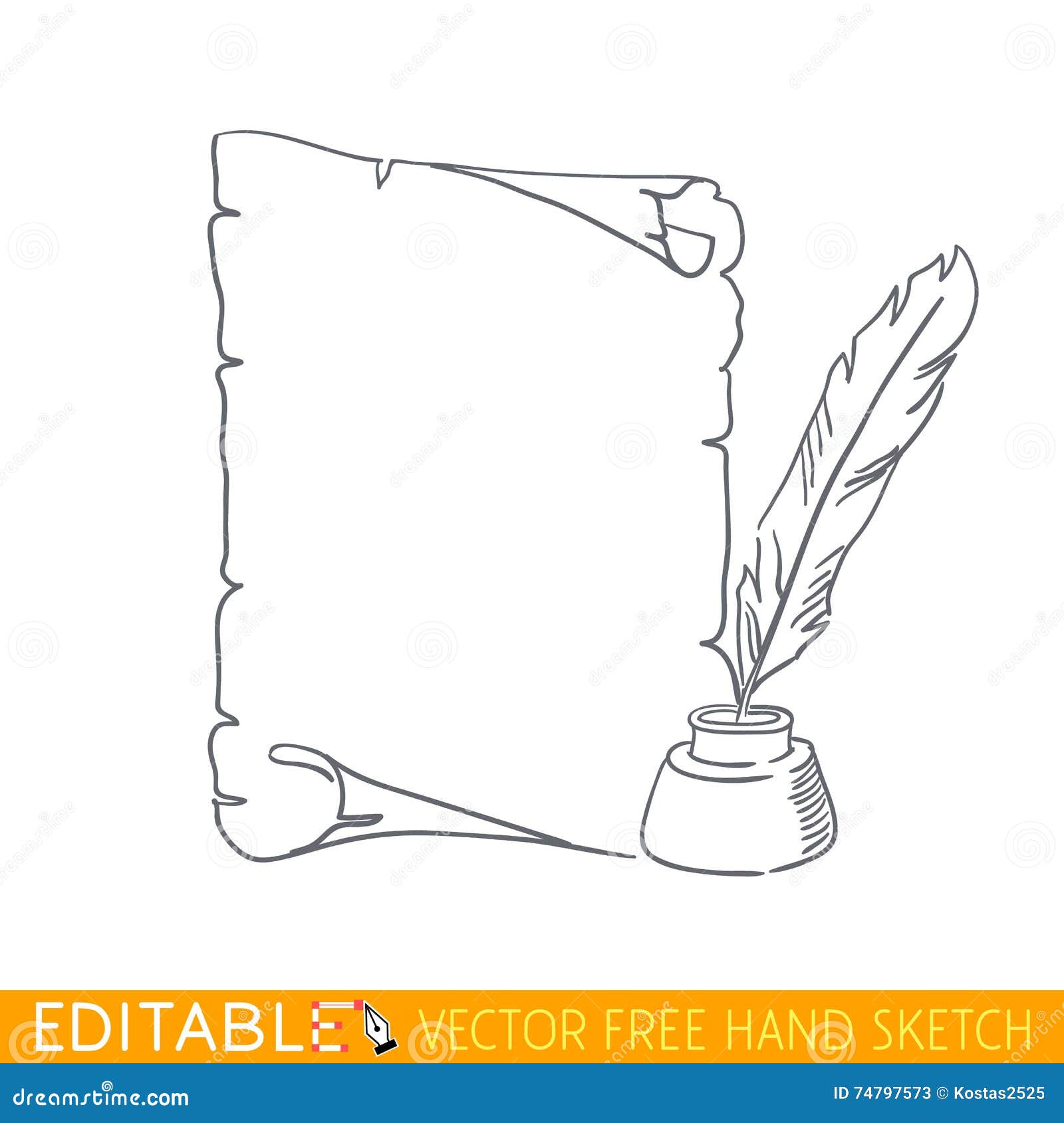 Scribe Parchment Letter Man Ancient Egypt Clipart Cartoon Illustration ...