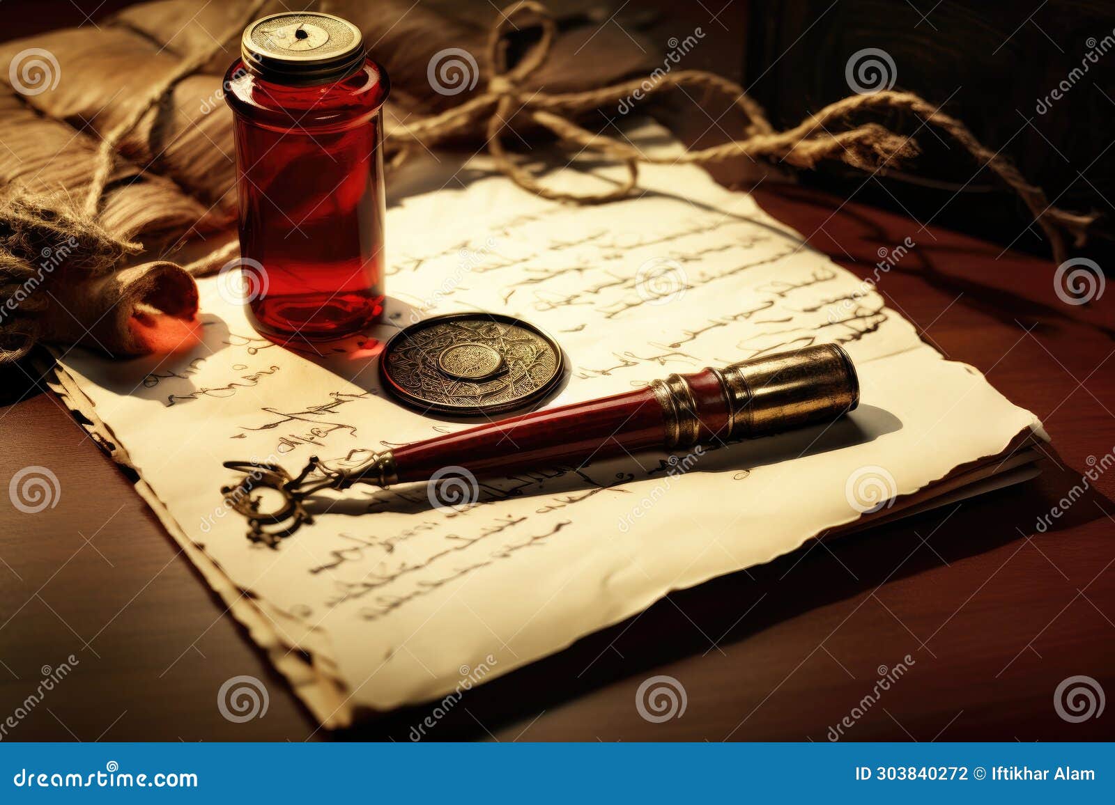 A Pen, Inkwell, and Paper Arranged on a Table, the Timeless Tools for ...