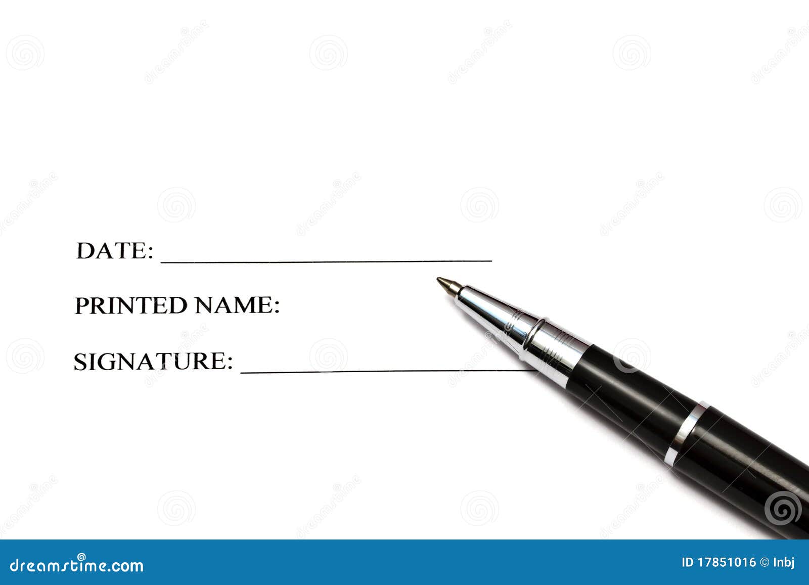 Pen Isolated on a Blank Signature Paper Stock Photo - Image of learn ...
