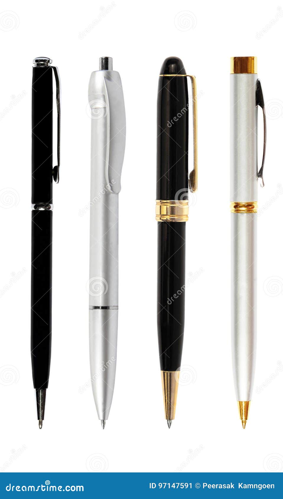 Pen Isolated on White Background Stock Image - Image of copy, metallic ...