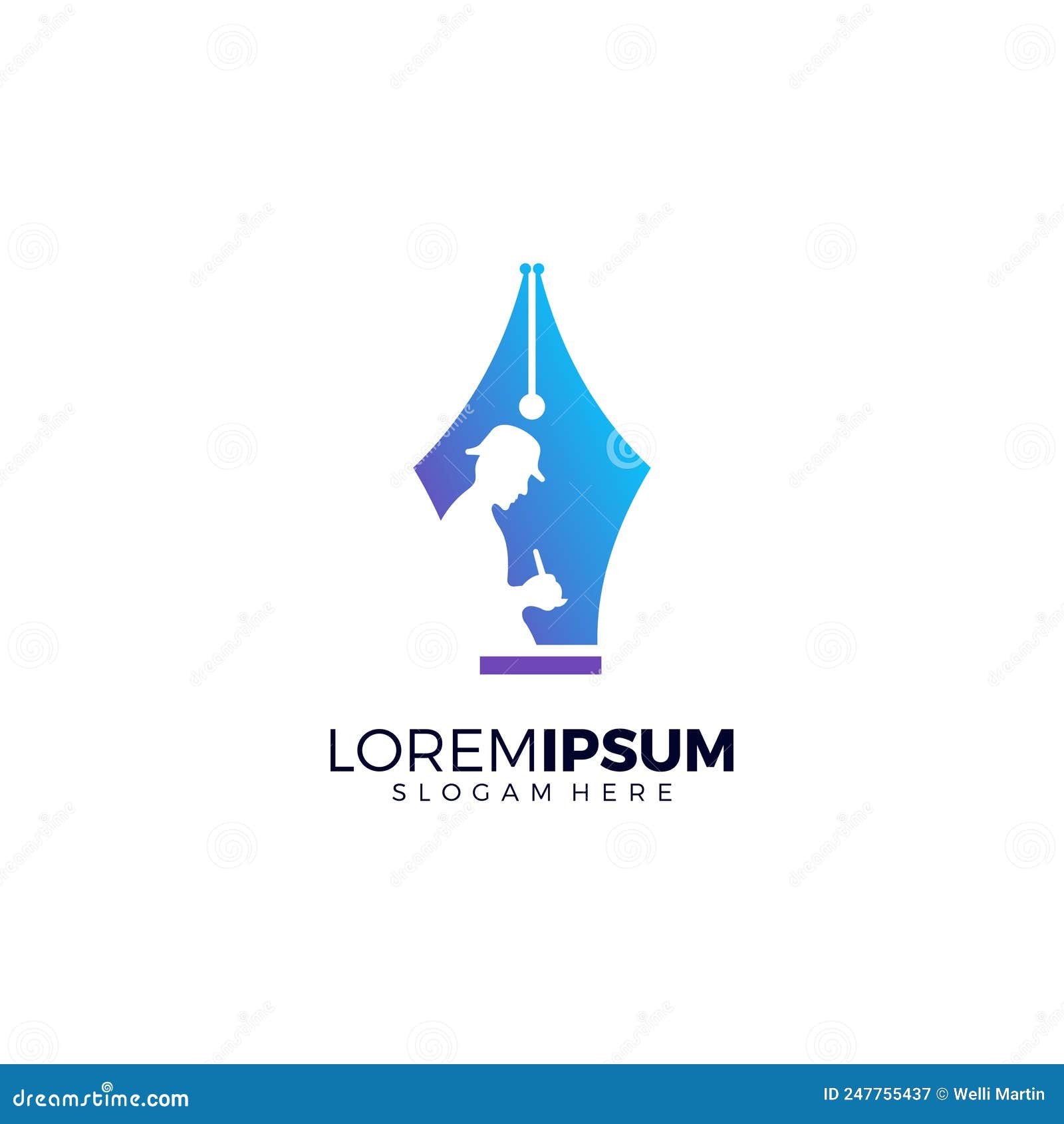 Pen with Journalist Concept Man Stock Vector - Illustration of ...